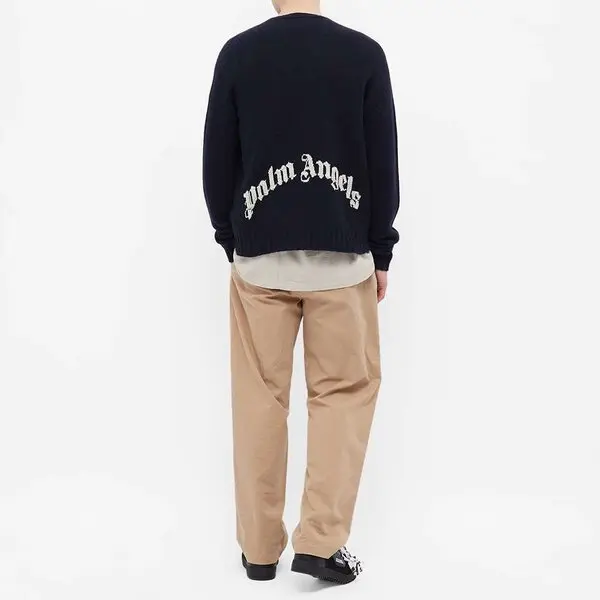 Palm Angels Logo Intarsia Crewneck Sweater
