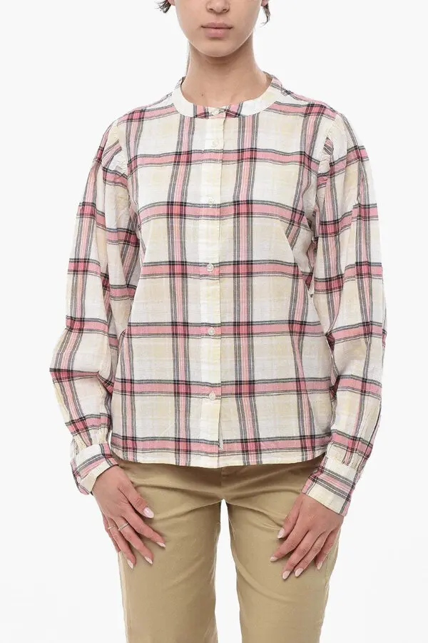Woolrich Plaid Mandarin Collar Shirt