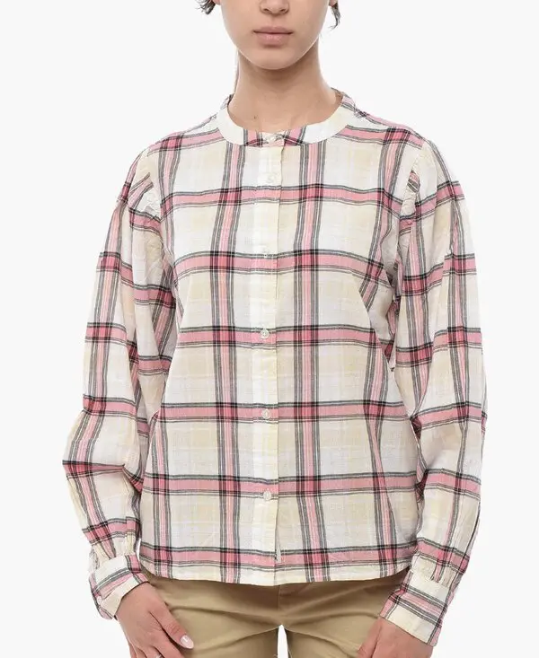 Woolrich Plaid Mandarin Collar Shirt