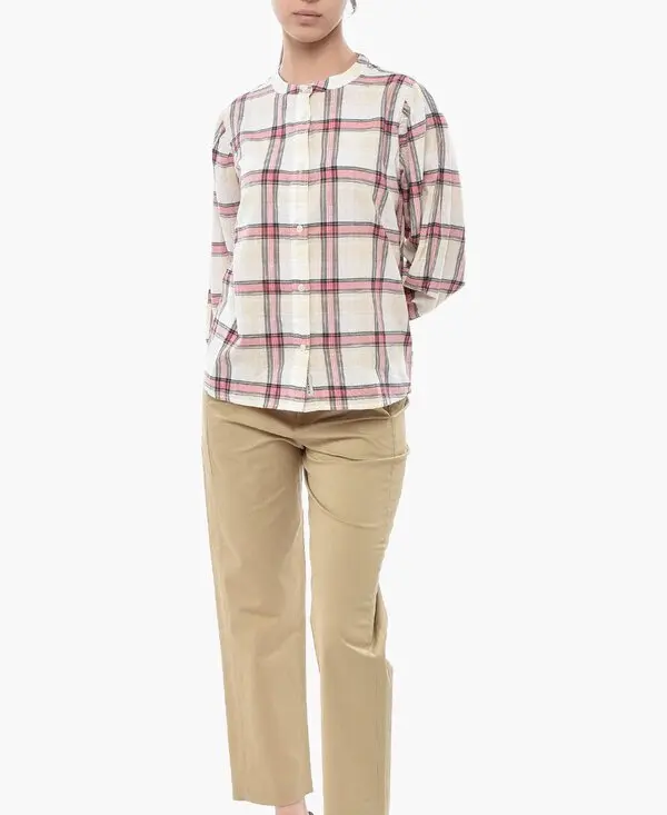 Woolrich Plaid Mandarin Collar Shirt