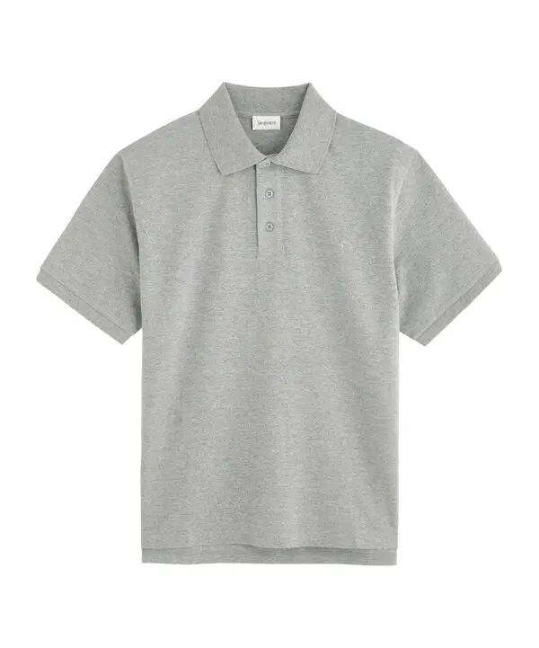 Saint Laurent Short-sleeve Polo Shirt - Gray