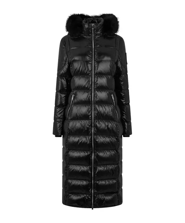 Moose Knuckles Hooded Long Down Coat - Black