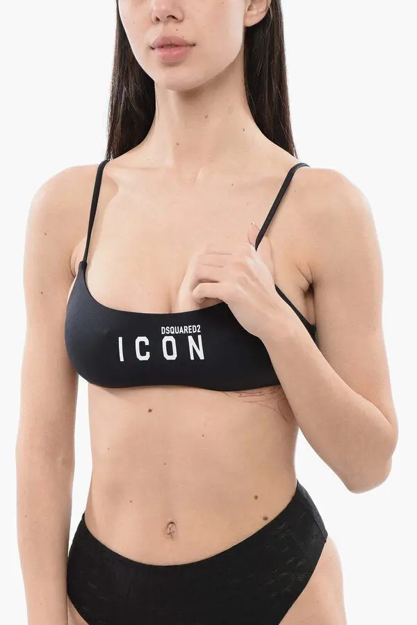 Dsquared2 Contrast Logo Bikini Top