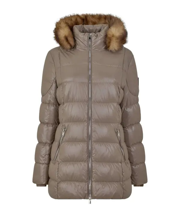 Moose Knuckles Hooded Mid-style Down Jacket - Brown