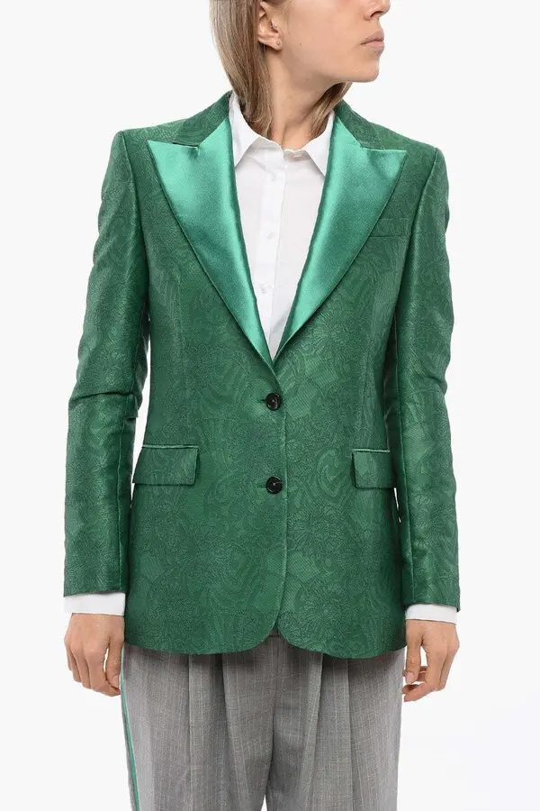 John Richmond Embroidered Peak-lapel Blazer - Green