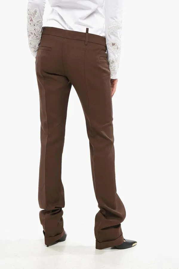 Dsquared2 High-waisted Slim-cut Trousers - Brown