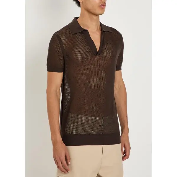 TOM FORD Mesh Knit Polo Top