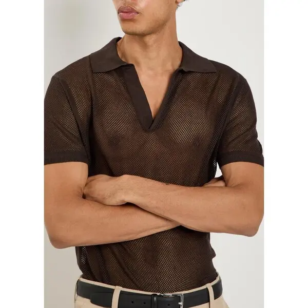 TOM FORD Mesh Knit Polo Top