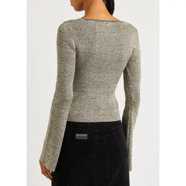 GANNI Sequined Knitted Top