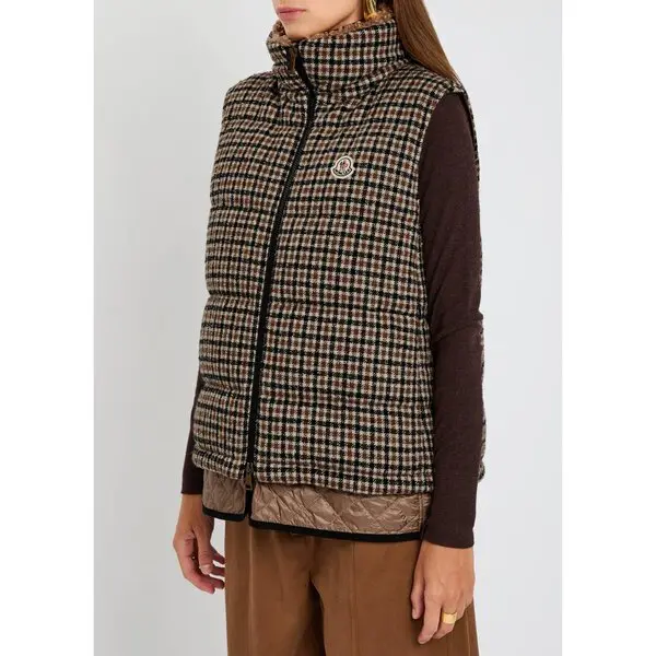 Moncler Plaid Stand-collar Down Vest