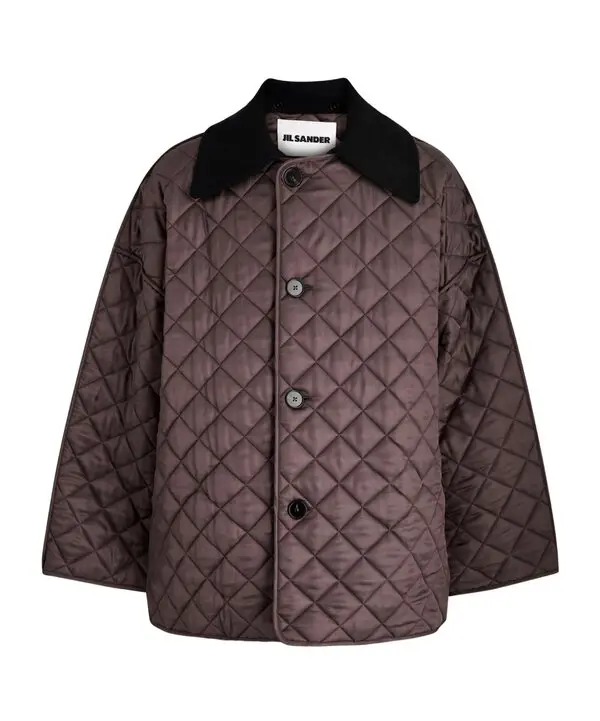 JIL SANDER Quilted Cape-style Coat - Black
