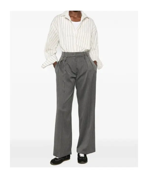 Patrizia Pepe Herringbone-twill Pinstripe Trousers