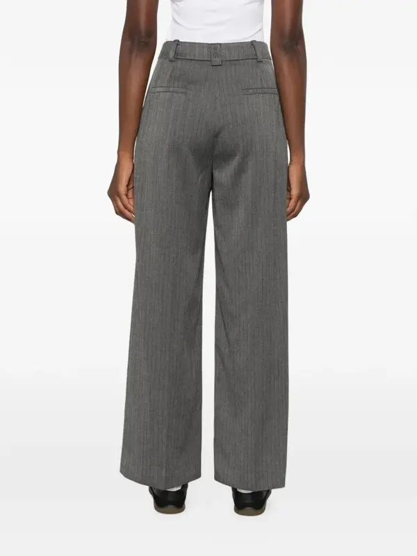 Patrizia Pepe Herringbone-twill Pinstripe Trousers