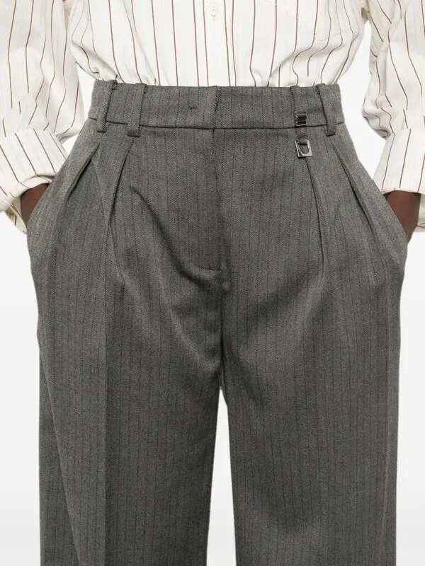 Patrizia Pepe Herringbone-twill Pinstripe Trousers