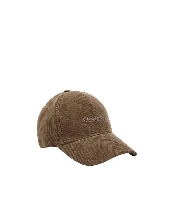 Saint Laurent Corduroy Baseball Cap - Brown