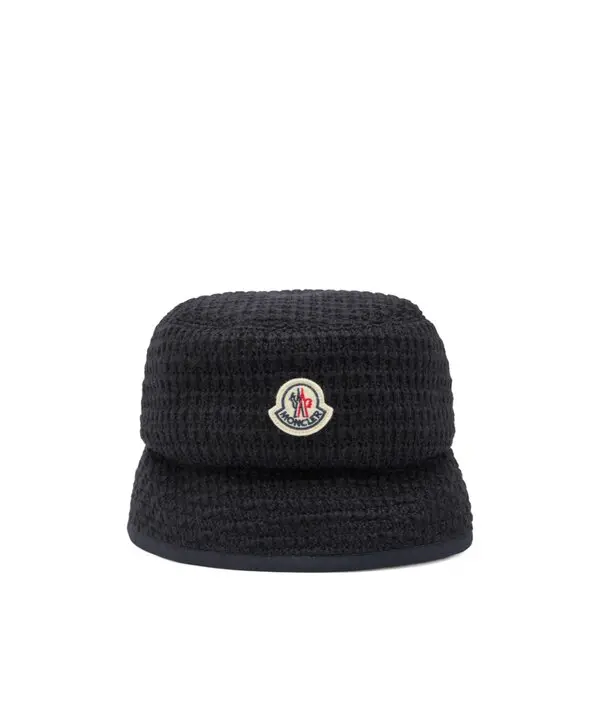 Moncler Dark Textured Bucket Hat - Black