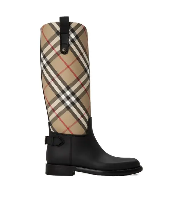 Burberry Plaid Tall Boot - Black