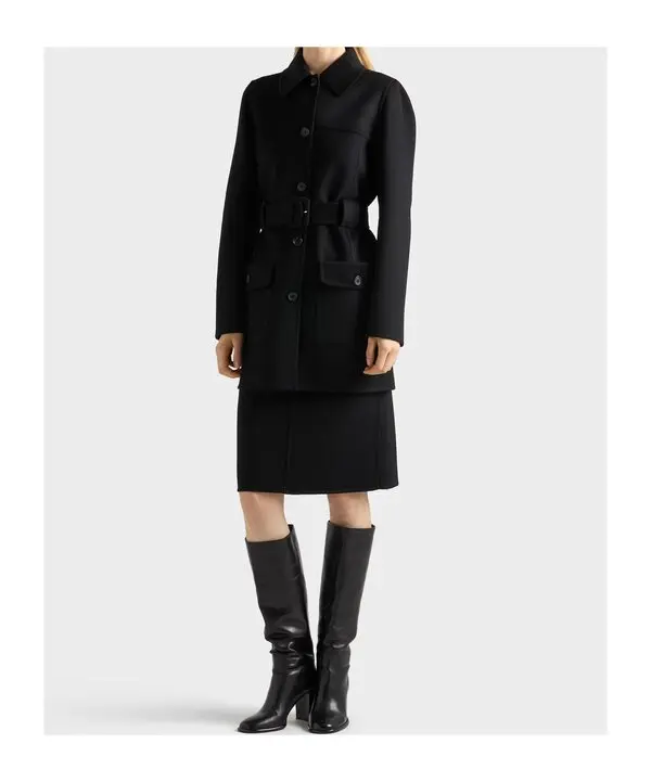 Prada Single-breasted Double Cloth Caban Jacket