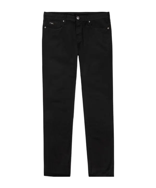 Emporio Armani Straight-cut Denim Trousers - Black