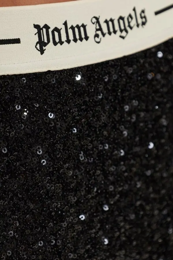 Palm Angels Sequined Logo-waist Skirt