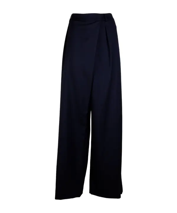 Peserico Wrap Front Wide-leg Trousers - Black