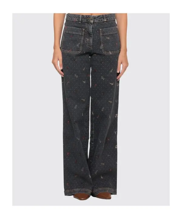 Etro All-over Print Wide-leg Jeans
