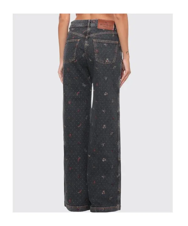 Etro All-over Print Wide-leg Jeans