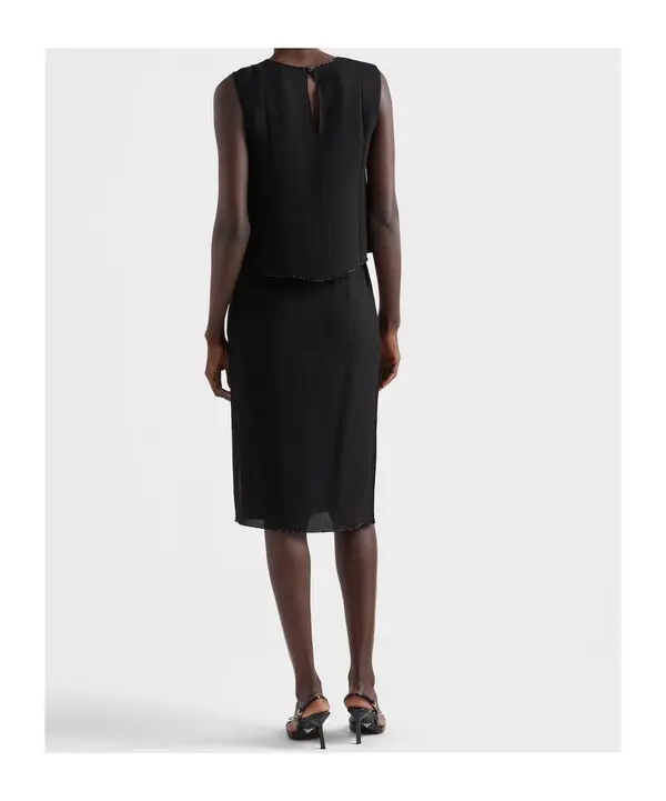 Prada Sleeveless Silk Chiffon Top