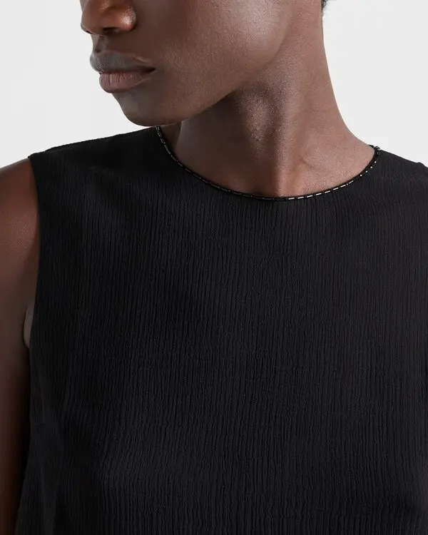 Prada Sleeveless Silk Chiffon Top