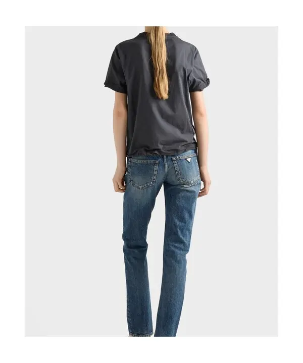 Prada Shapeable Garment-dyed Jersey T-shirt