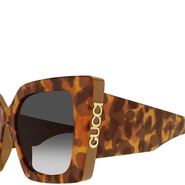 Gucci Leopard-print Large Rectangular Sunglasses