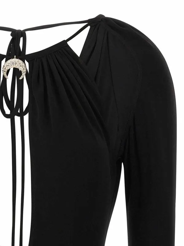 MARINE SERRE Cutout Tie-detail Long Sleeve Bodysuit
