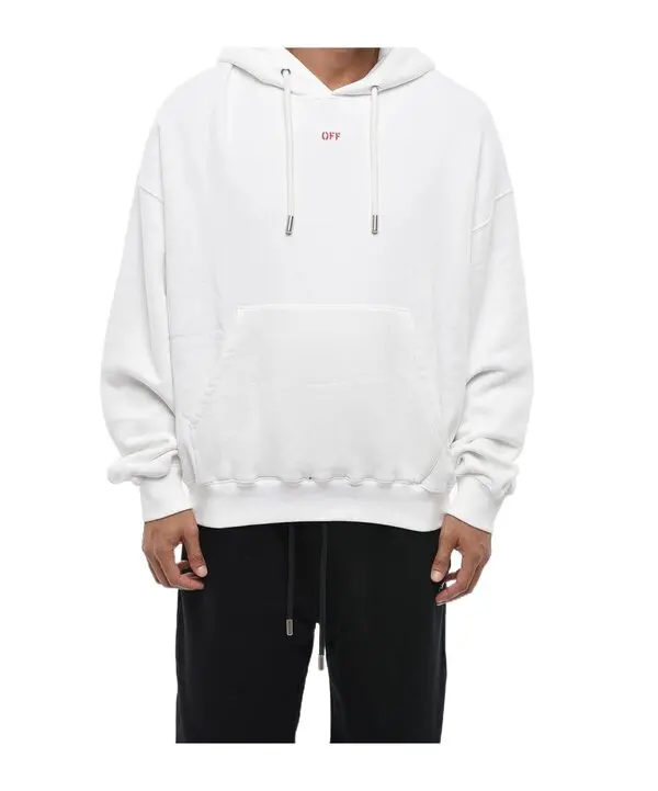 Off-White Smile Arrow Cotton Hoodie - White