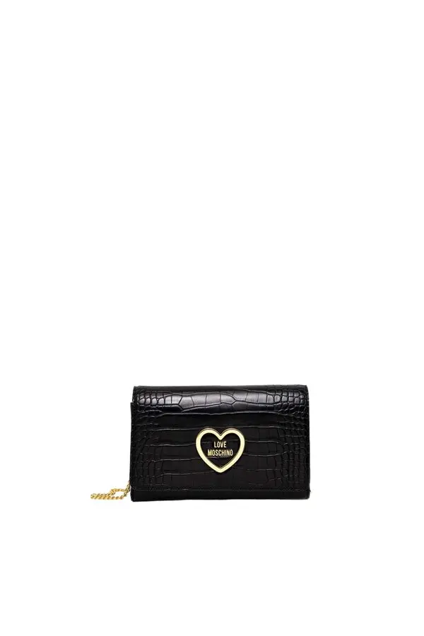 Moschino Crocodile-effect Crossbody Bag - Black