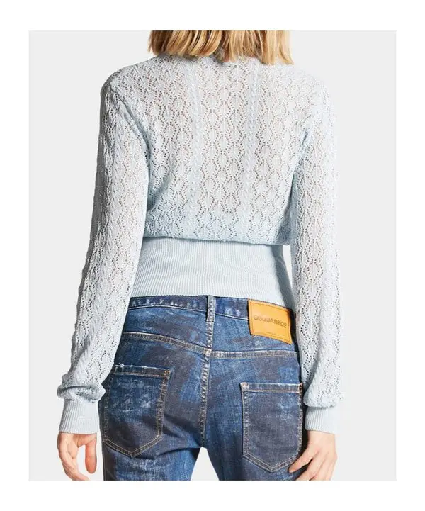 Dsquared2 Pointelle-knit Cotton Cardigan