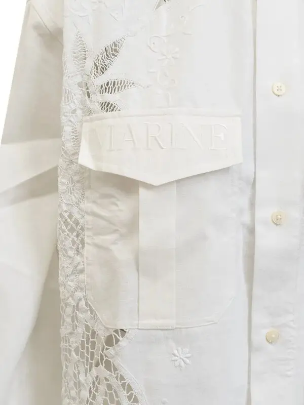 MARINE SERRE Cut-out Embroidered Shirt