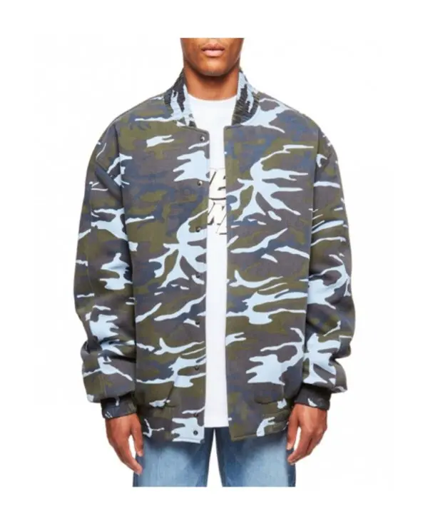 We11Done Camouflage-print Oversized Bomber Jacket