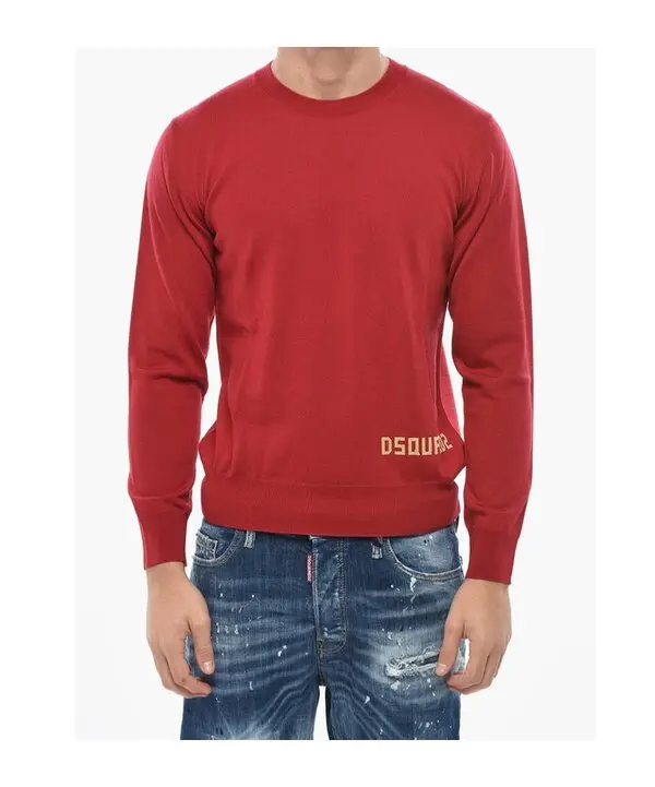 Dsquared2 Flocked-logo Crew-neck Sweater