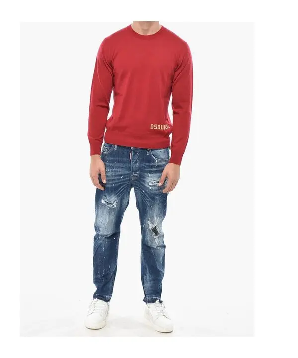 Dsquared2 Flocked-logo Crew-neck Sweater