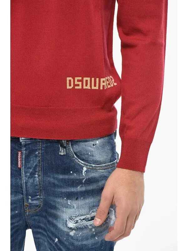 Dsquared2 Flocked-logo Crew-neck Sweater