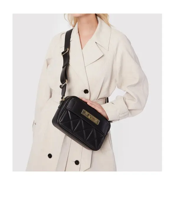 Moschino Quilted Logo Plaque Crossbody Bag