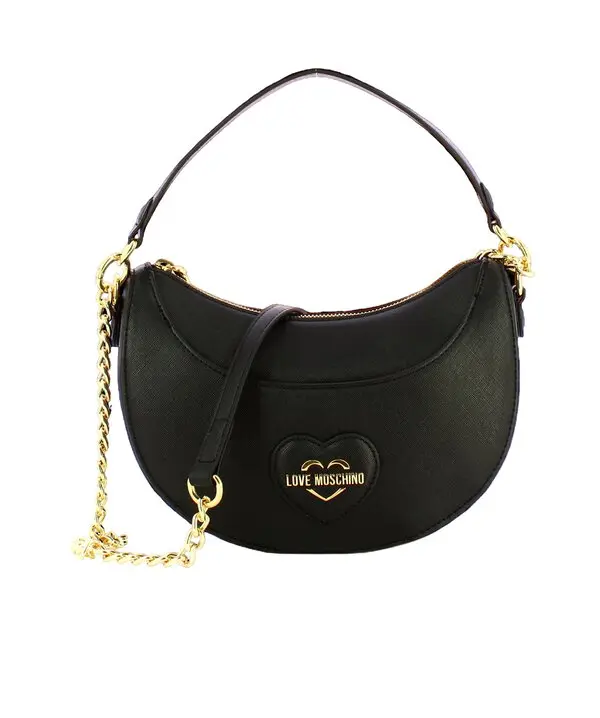 Moschino Heart-patch Shoulder Bag - Black