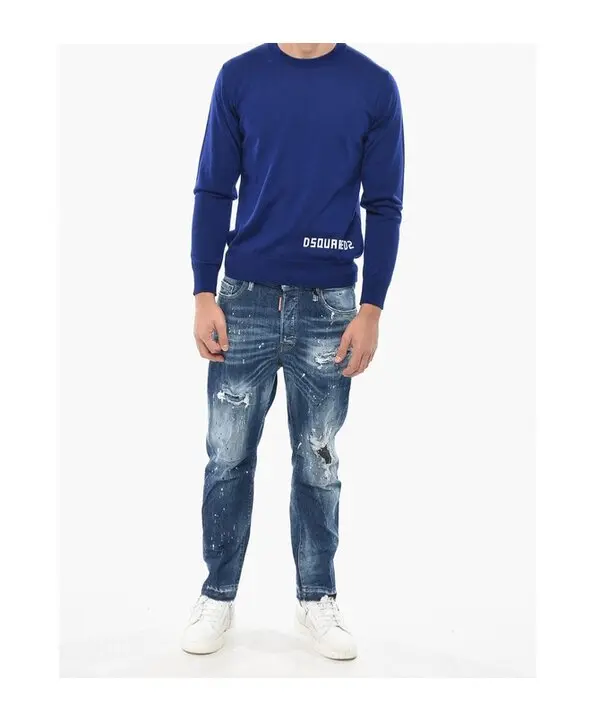 Dsquared2 Flocked-logo Crew-neck Sweater