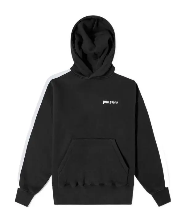 Palm Angels Logo-print Long-sleeve Hoodie - Black
