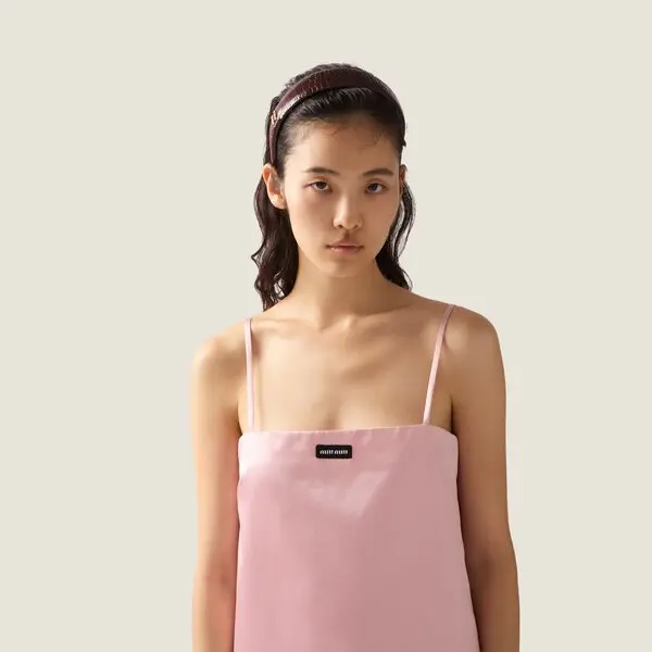 Miu Miu Crocodile Embossed Calfskin Headband