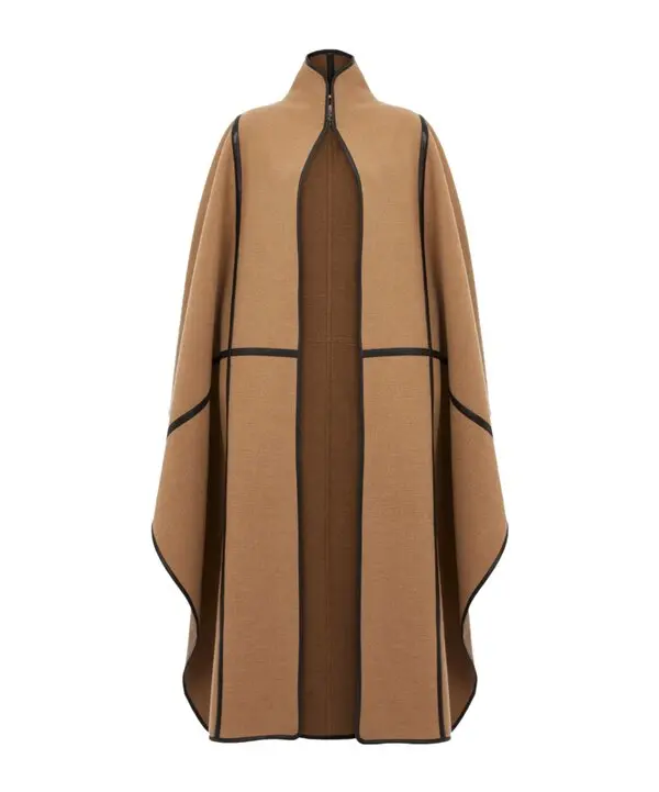 Chloé Contrast Trim Cape - Brown