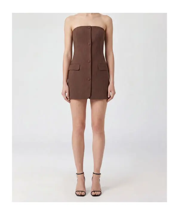 JEAN PAUL GAULTIER Strapless Pinstripe Mini Dress