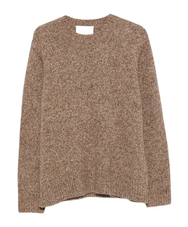 Soft Goat Melange-effect Crew-neck Sweater