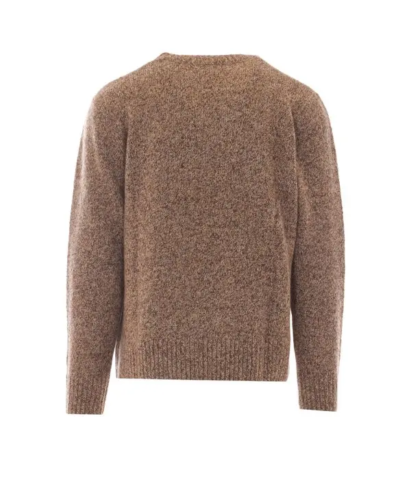 Soft Goat Melange-effect Crew-neck Sweater