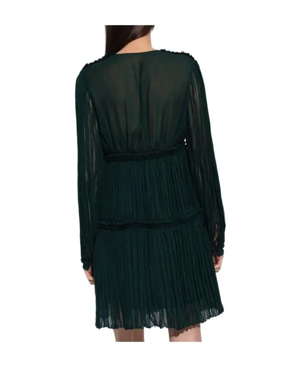 LANVIN Long Sleeve Pleated Dress